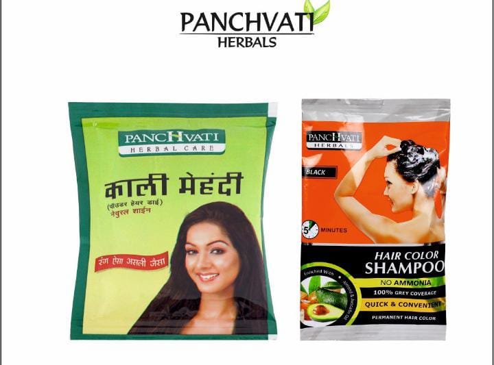 36 Pc Kali Mehandi Pouch + 3 Pc Hair Color Shampoo Pouch (Black) 1 Pack ...